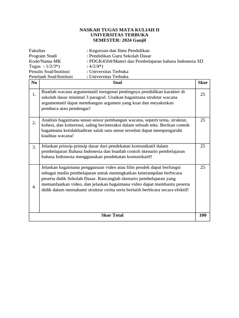 Soal Tugas 2 BI | PDF