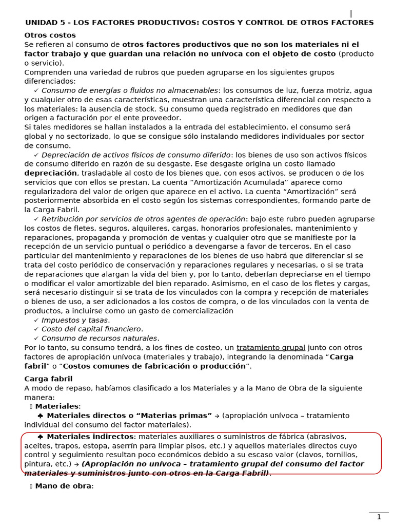 Costos y Carga Fabril en Producción | PDF | Costo | Contabilidad de costos