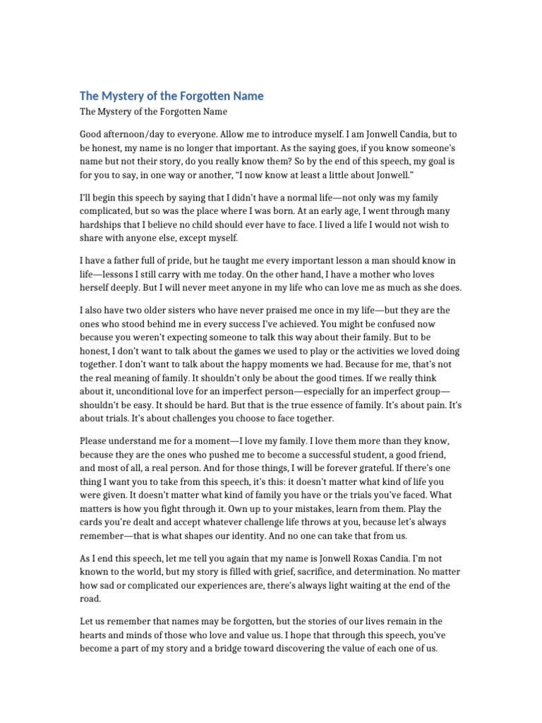 The Mystery of The Forgotten Name Translation | PDF