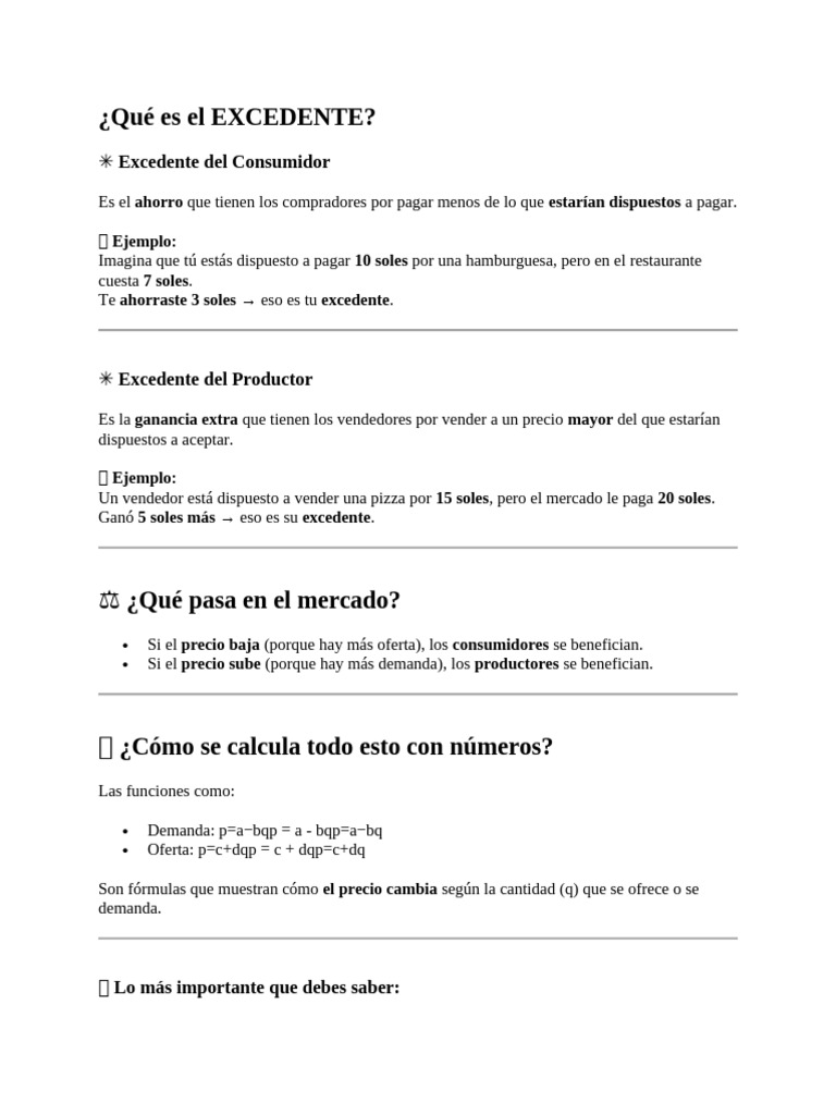 Qué Es El EXCEDENTE | PDF | Excedente económico | Oferta y demanda