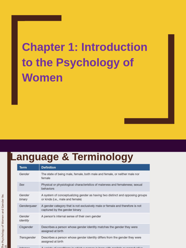 PowerPoint Week 1 Chapter 1 Intro To The Psych of Women | PDF | Psychology | Behavioural Sciences