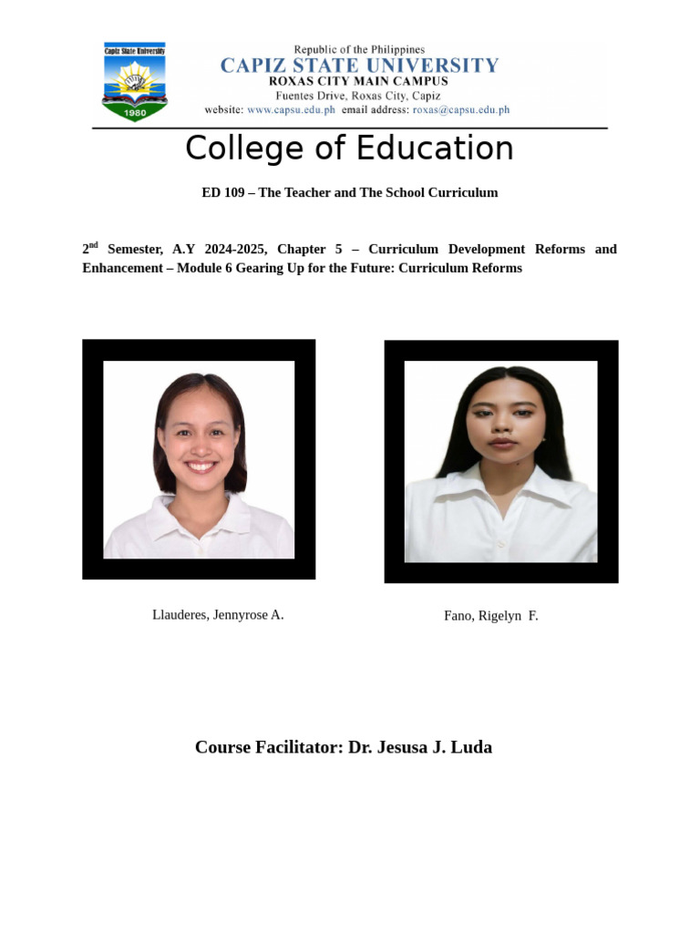 Ed 109 - Chapter 5 - Lesson 1 | PDF | Curriculum | Learning