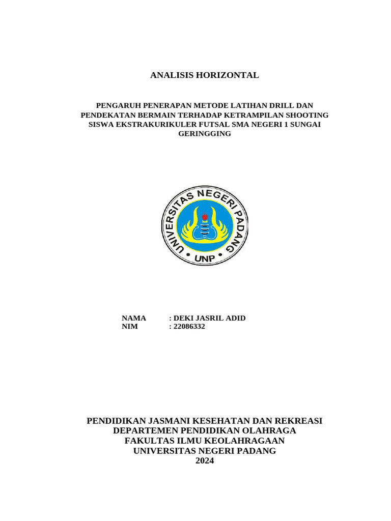 Format Penulisan ANALISIS HORIZONTAL | PDF