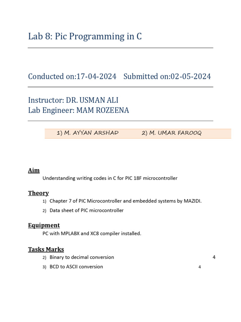 Lab - MP Reports 8-9 Microprocessor | PDF | Binary Coded Decimal | Microcontroller