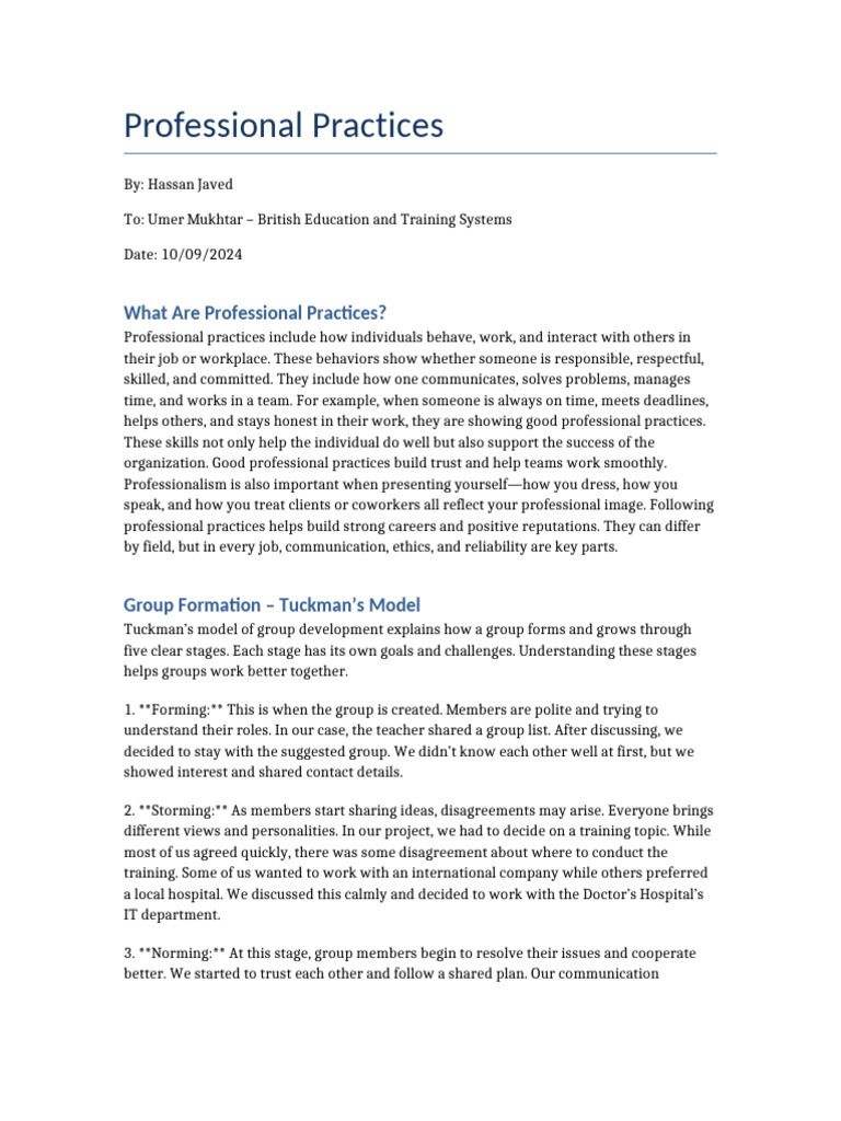 Expanded Professional Practices Assignment 26 Pages | PDF | Communication | Friendship