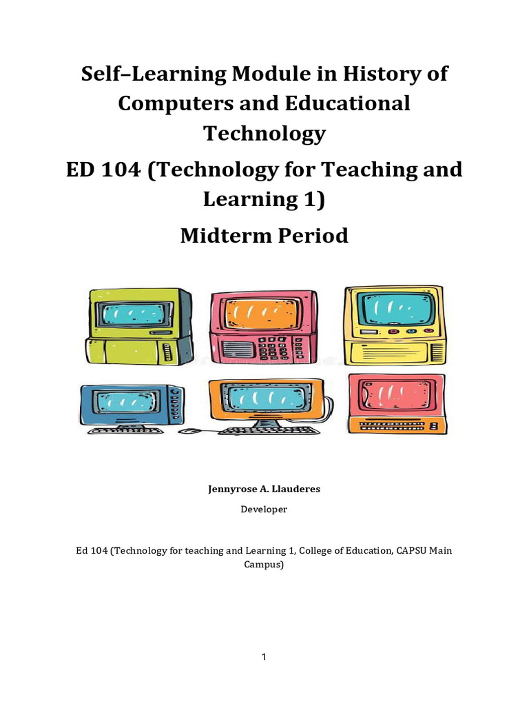 Module History of Computers and Educational Technology | PDF | Alphabet Book | Educational ...