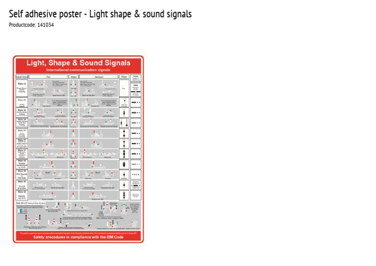 Traconed 141034 Self Adhesive Poster - Light Shape Sound Signals | PDF