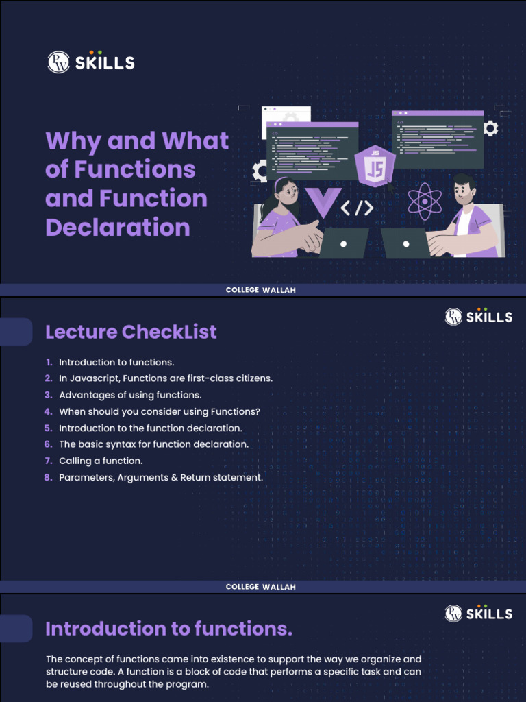 Why and What of Functions and Function Declaration | PDF | Parameter (Computer Programming ...