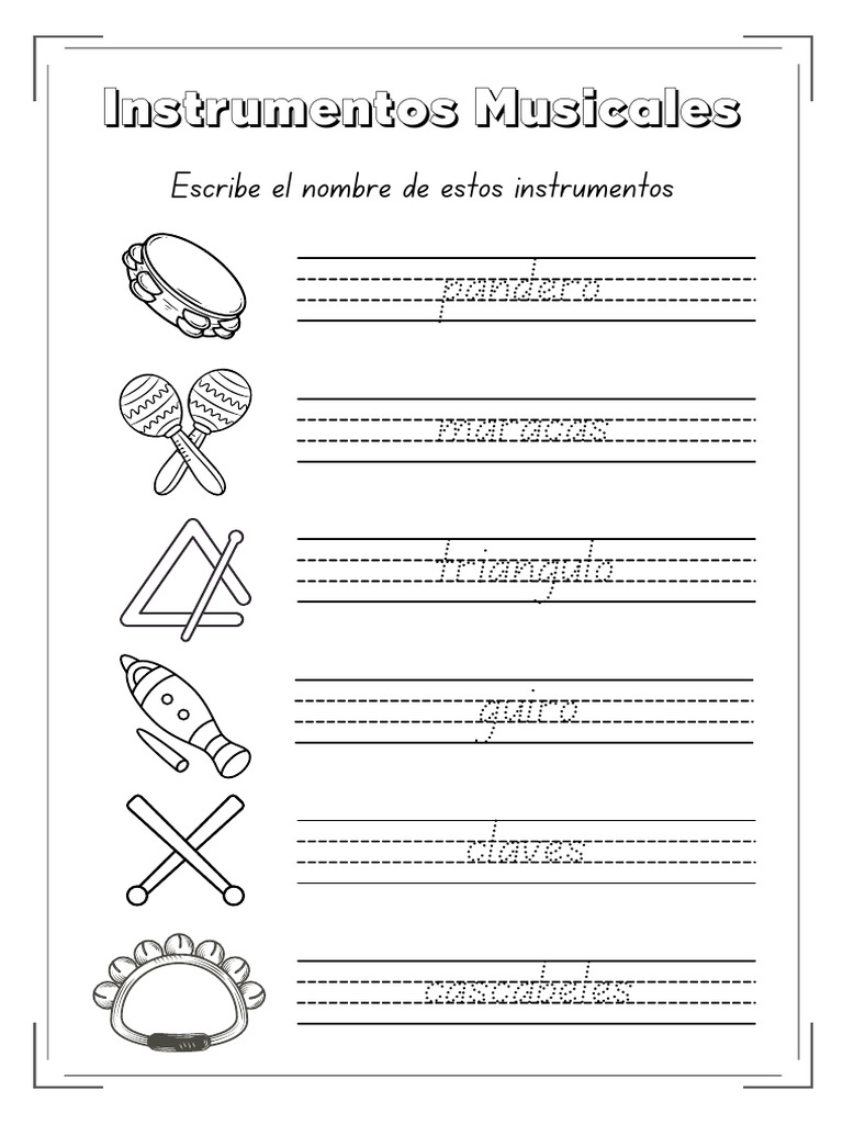 Ficha Instrumentos Pequeña Percusión | PDF