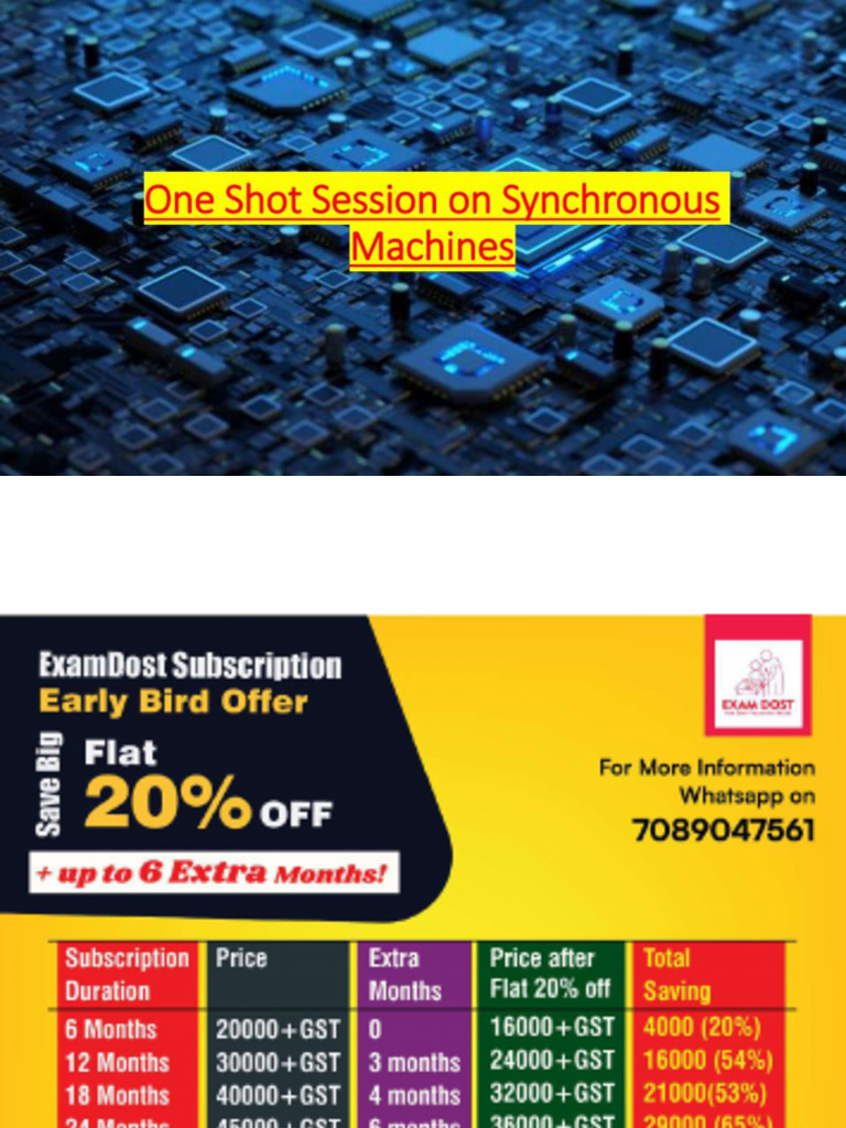 One Shot Session on Synchronous Machines | PDF