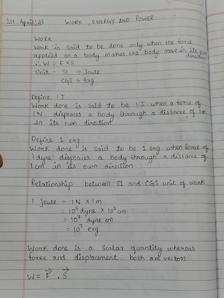 Icse Class 10 Physics ch2 Work, Energy and Power | PDF