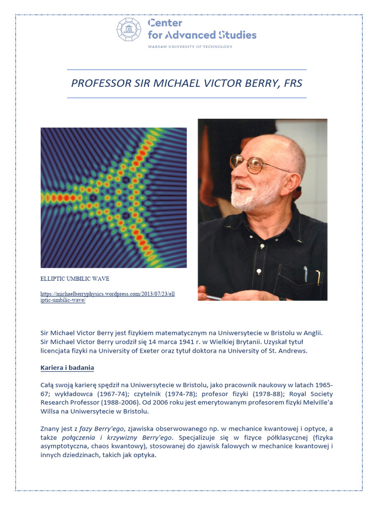Sir Michael Berry Professor - Pythagorean Universe | PDF