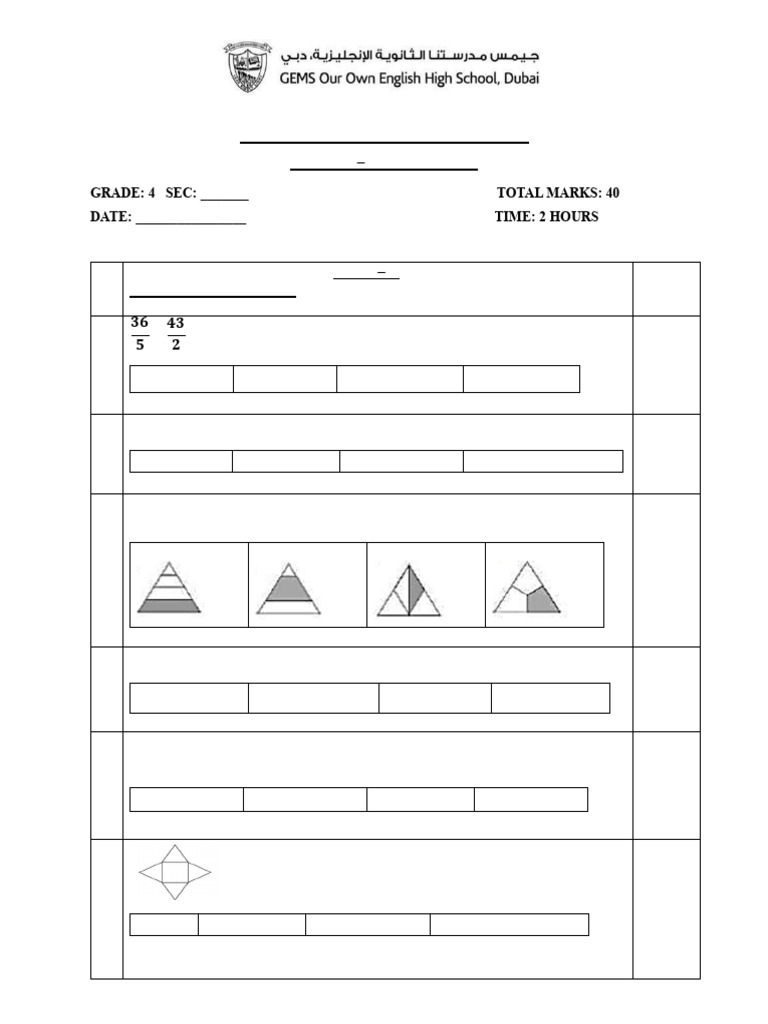 Grade 4 - ANNUAL EXAMINATION REVISION-SET 1 1 | PDF | Litre | Polytopes
