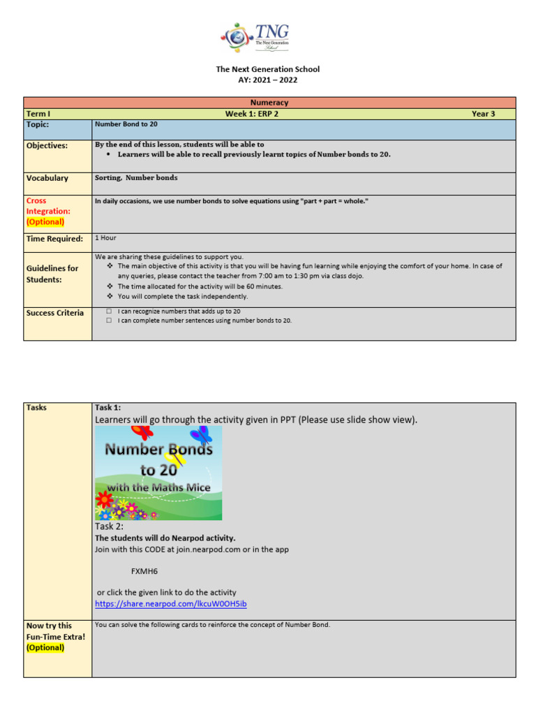 Num Yr 3 Week 1 ERP 2 | PDF