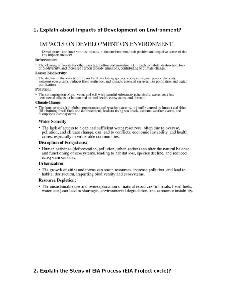 EIA Process and Sustainable Development Principles | PDF ...