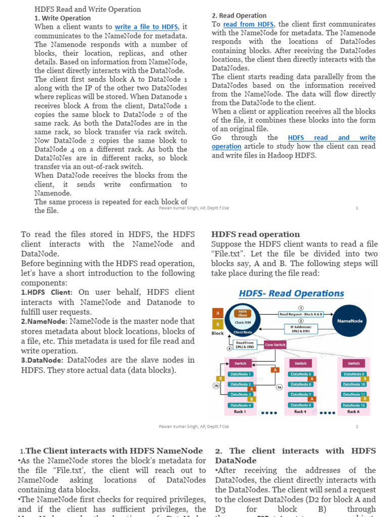 Read and Write Operation | PDF | Apache Hadoop | Computer Data