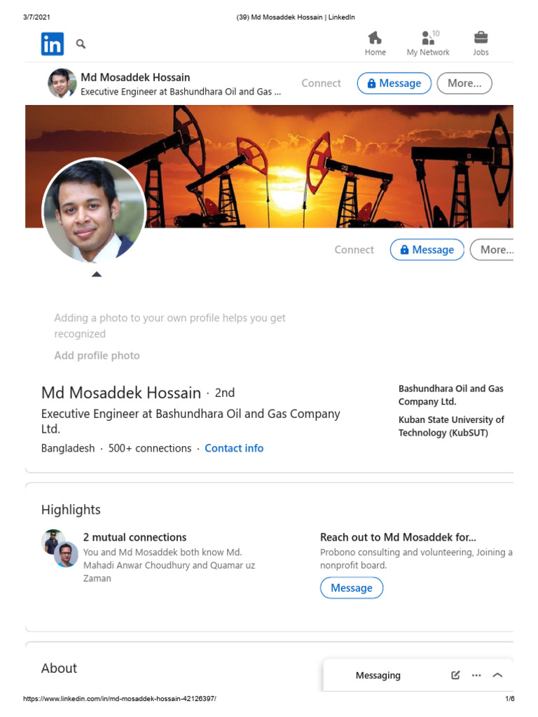 Md Mosaddek Hossain: Oil & Gas Engineer | PDF | Petroleum Reservoir ...