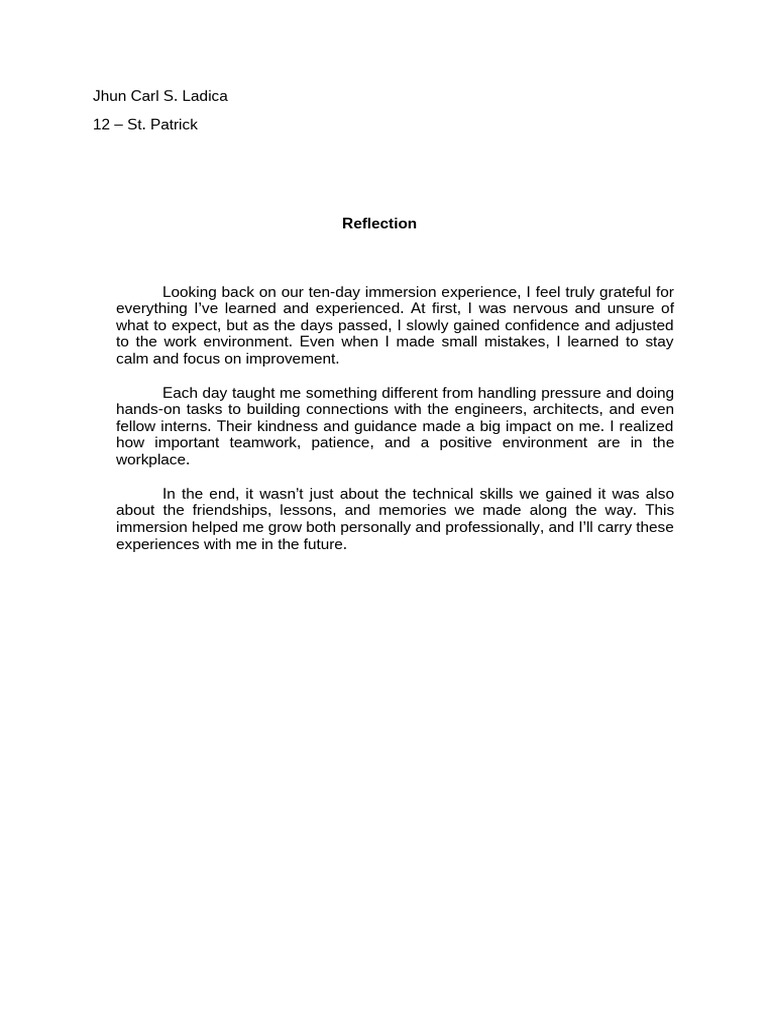 Reflection Immersion | PDF