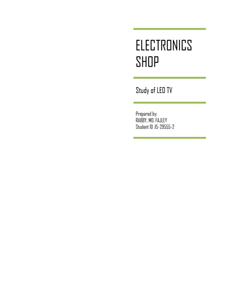 ESHOP LAB EXP 03 (Study of LED TV) - ACS | PDF | Liquid Crystal Display ...