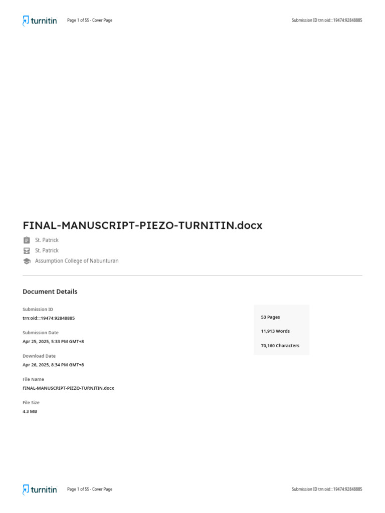 Final Manuscript Piezo Turnitin | PDF | Energy Development | Renewable Energy