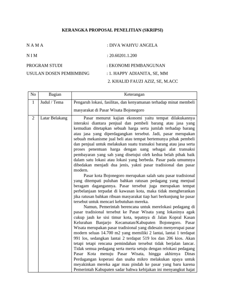 Kerangka Proposal 3# | PDF