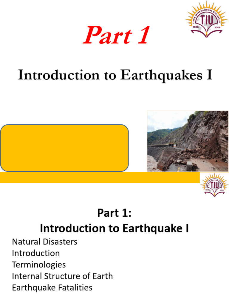 Introduction To Earthquakes Part 1 | PDF | Earthquakes | Plate Tectonics