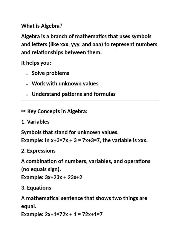 Understanding Algebra Basics | PDF