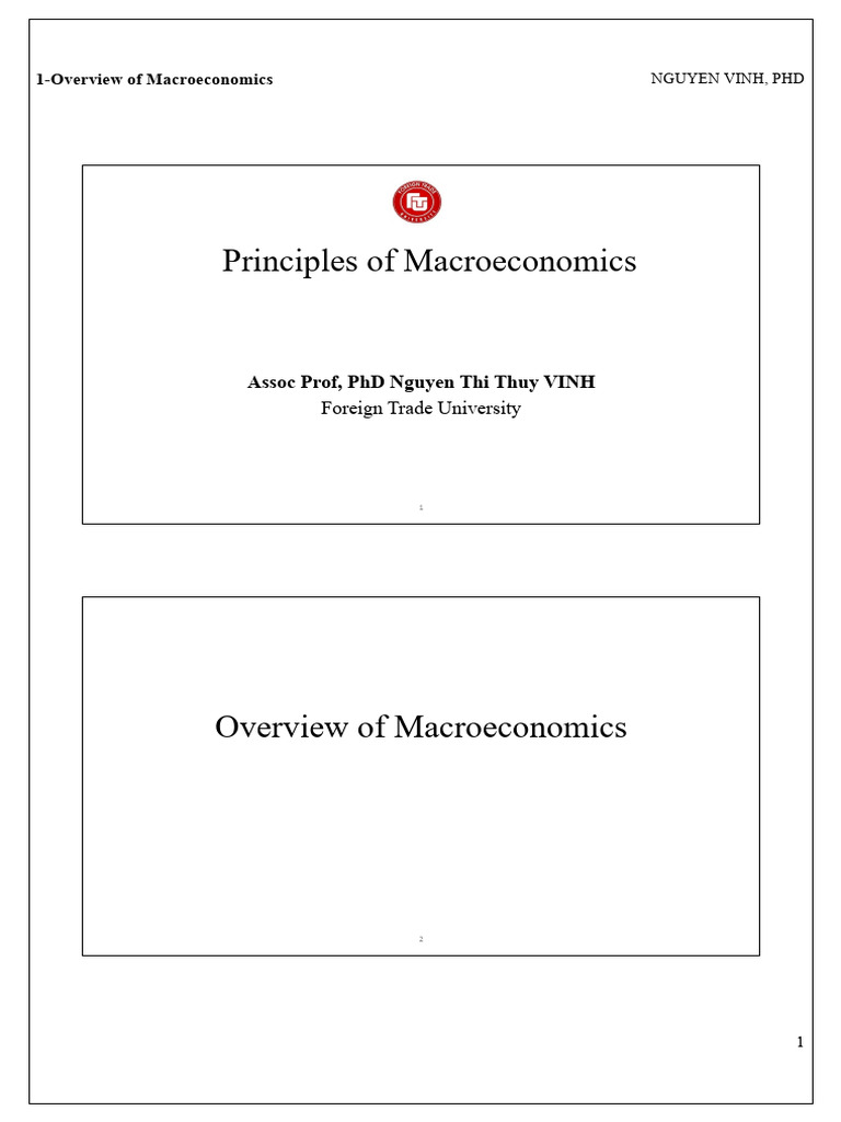 1-Overview of Macroeconomics-Freshman - SV | PDF | Cost Of Living | Nominal Rigidity