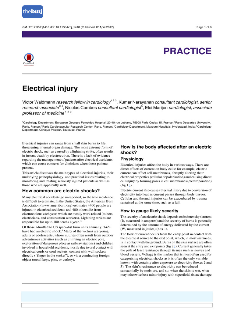 Understanding Electrical Injuries | PDF | Cardiology | Medical Specialties