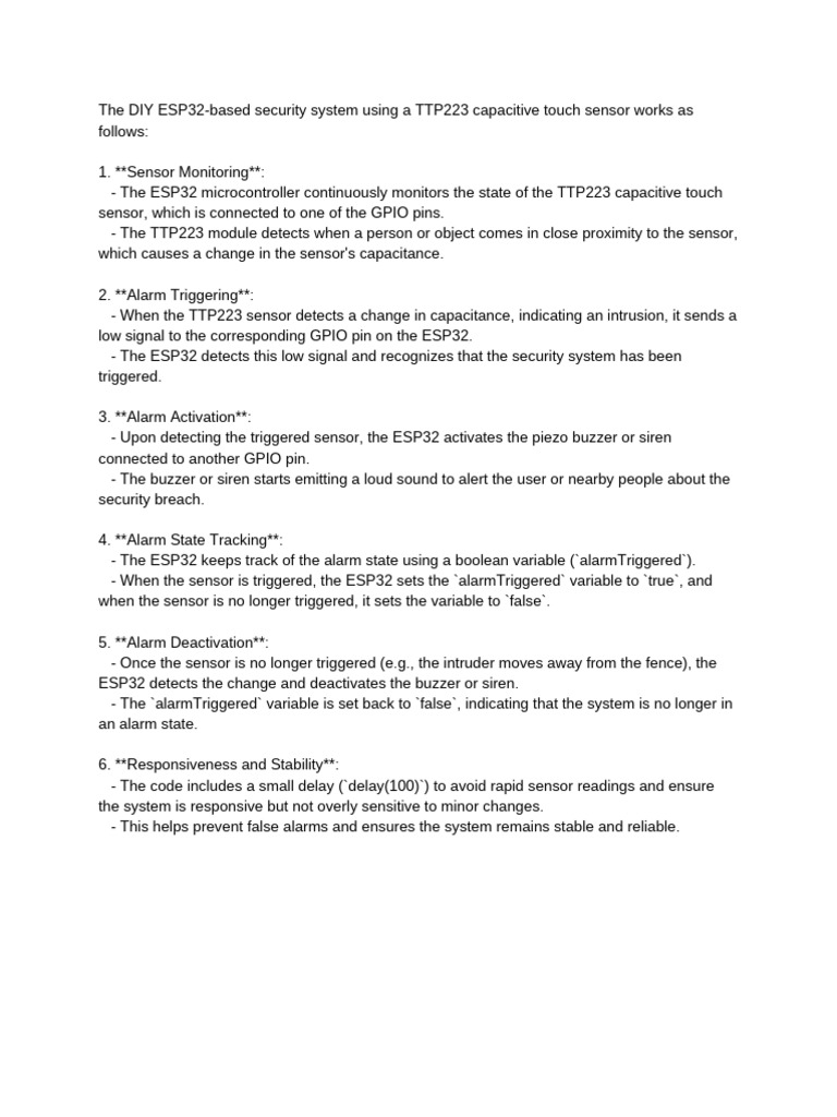 The DIY ESP32-Based Security System Using A TTP223 Capacitive Touch ...