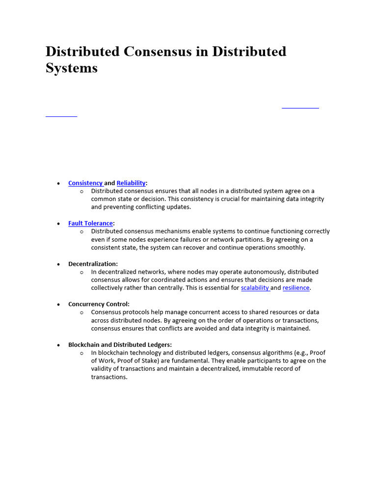 Distributed Consensus in Distributed Systems | PDF | Distributed Computing | Computing