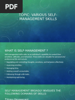 Self-Management Skills | PDF | Psychology | Psychological Concepts