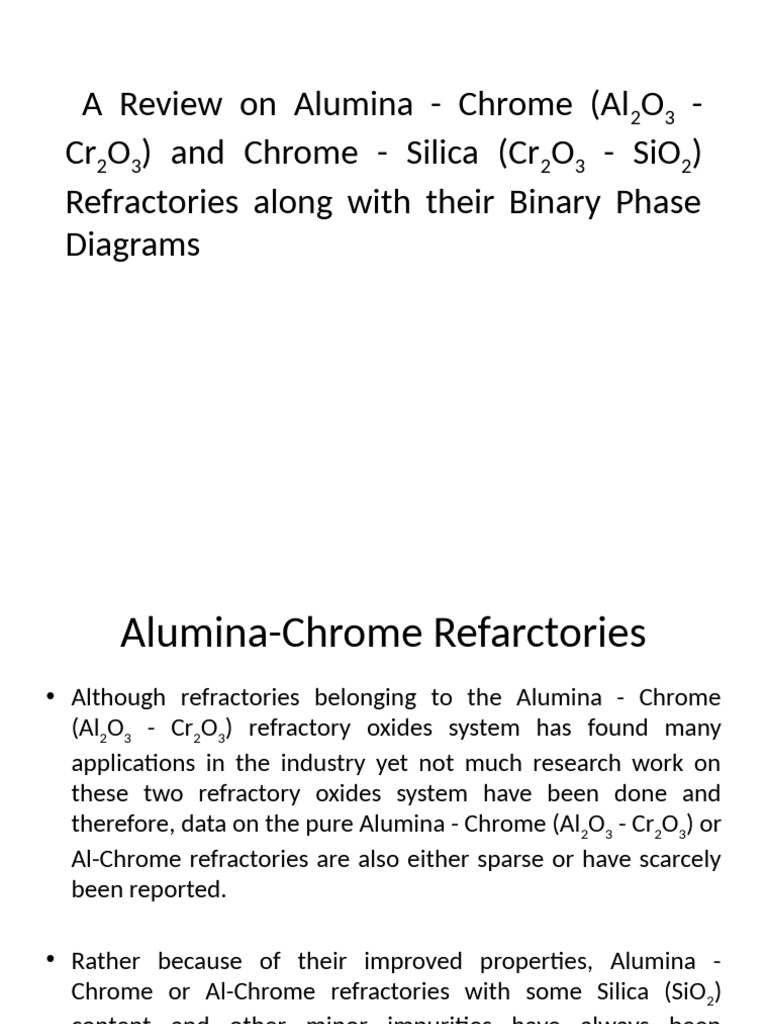 Alumina-Chrome Refractories Review | PDF | Aluminium Oxide | Refractory