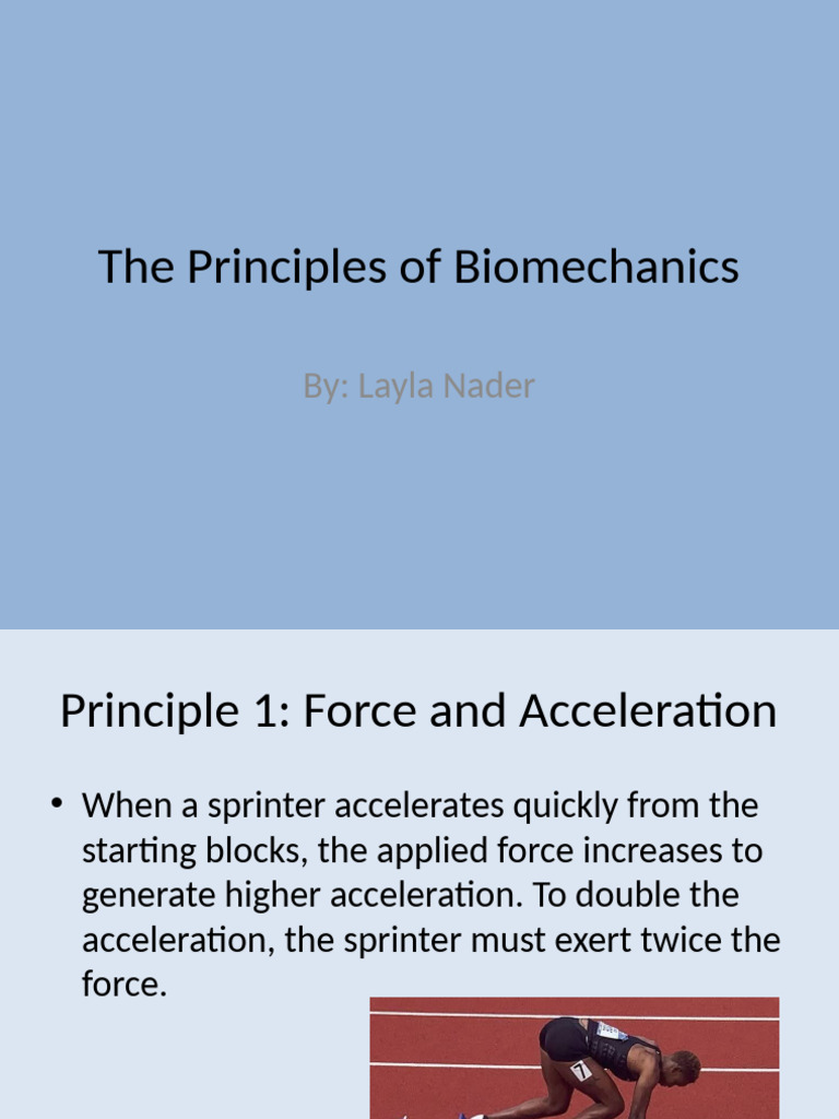 Principles of Biomechanics | PDF | Force | Acceleration