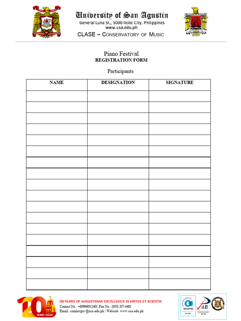 REGISTRATION FORM Serenata 2 | PDF