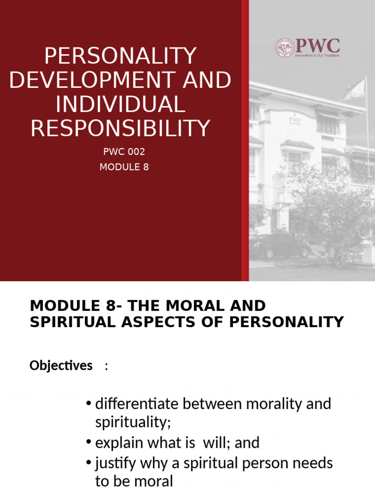 8PPT GE Personality Development Module 8 | PDF | Morality | Spirituality
