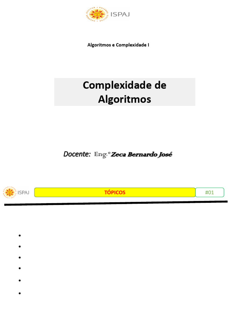 Complexidade de Algoritmo | PDF | Complexidade do tempo | Algoritmos