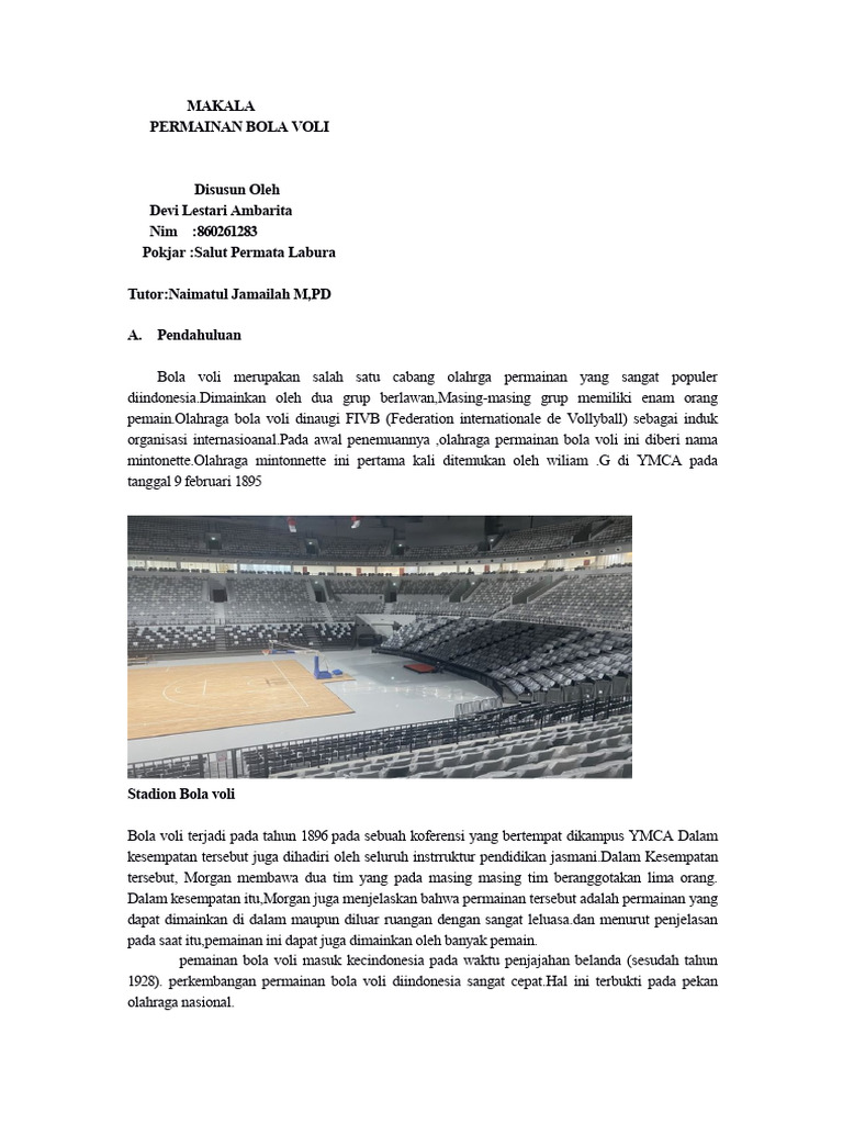 Makala Devi Lestari Bola Voli | PDF