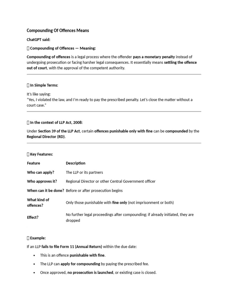 Compounding of Offences | PDF | Fine (Penalty) | Crimes
