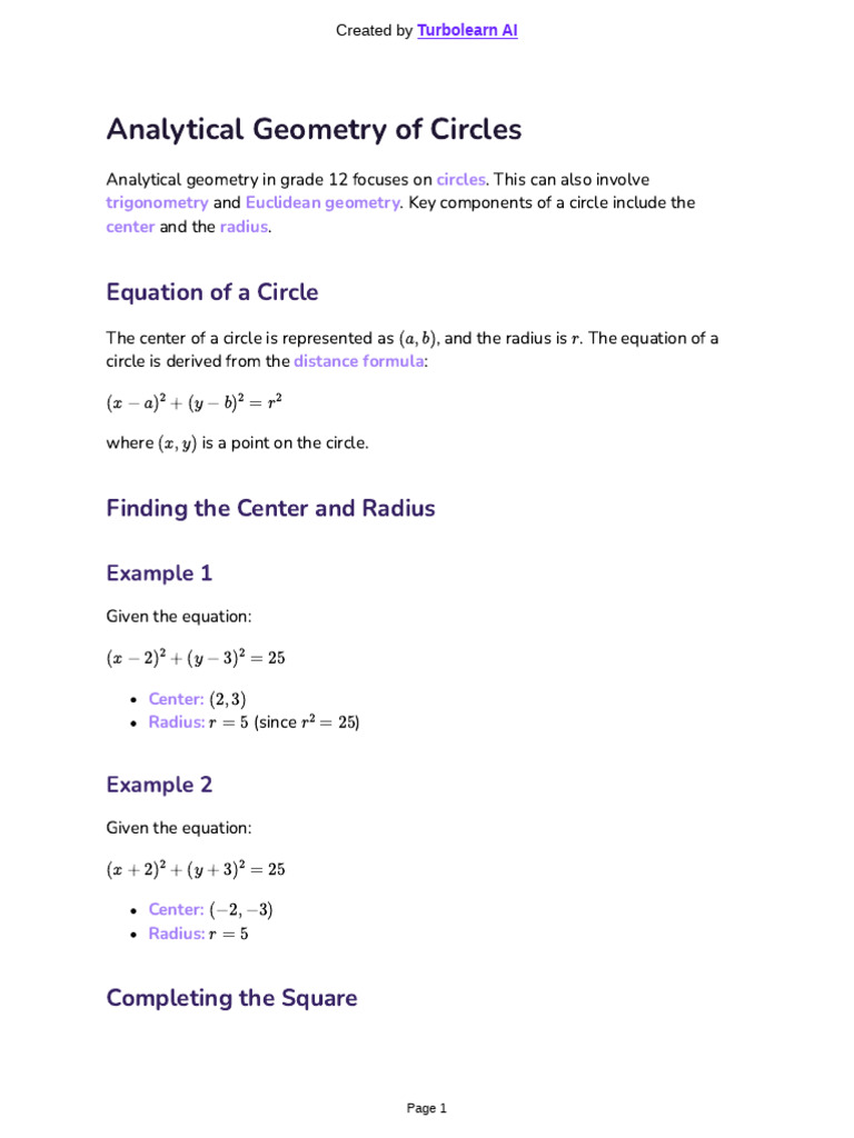 Math Grade 12 | PDF | Circle | Equations