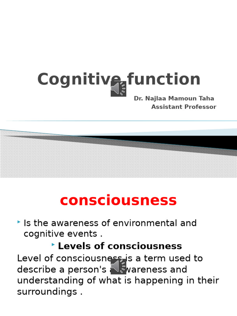 Lecture 6. Cognitive Function | PDF