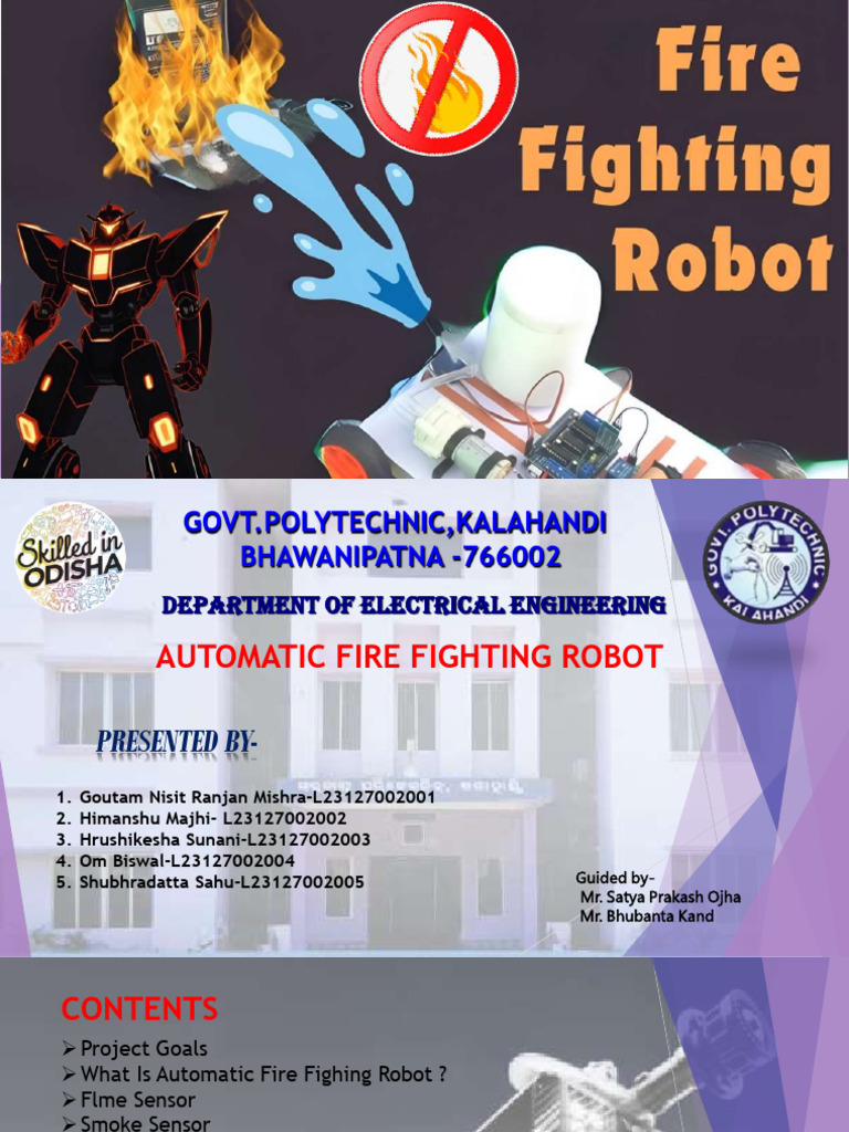 Automatic Fire Fighting Robot (Group-12) - 1 | PDF | Relay | Sensor