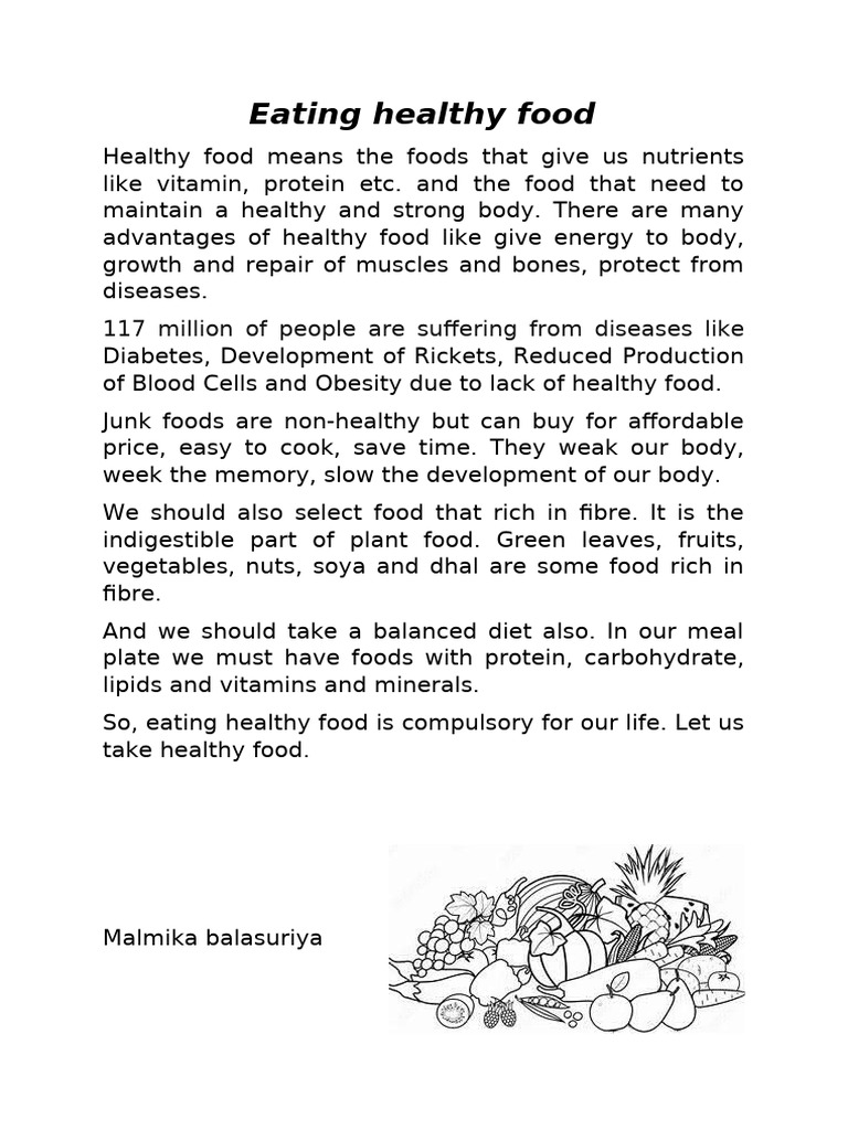 Benefits of Eating Healthy Foods | PDF