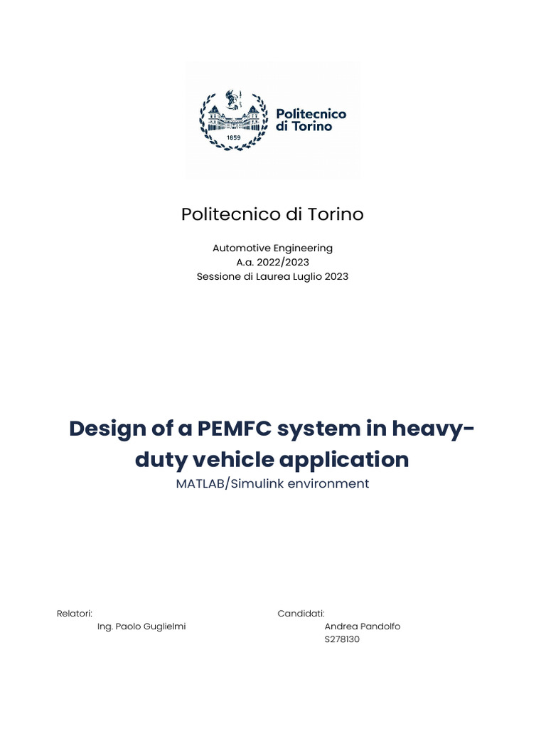Design of A PEMFC System in Heavyduty Vehicle Application | PDF | Fuel ...