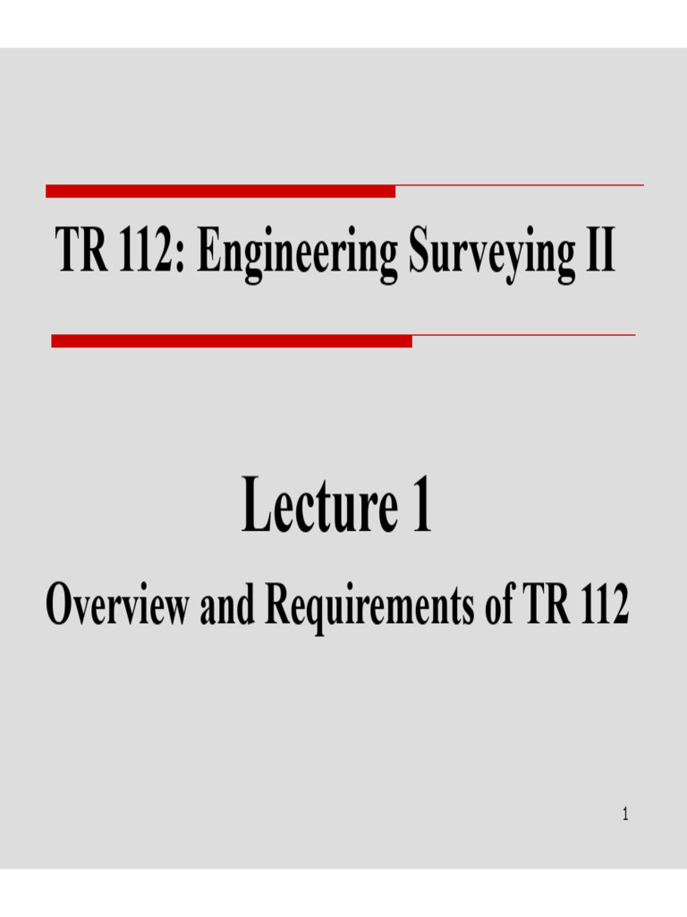 TR 112 Teaching Slides 2024 | PDF | Geographic Information System | Surveying
