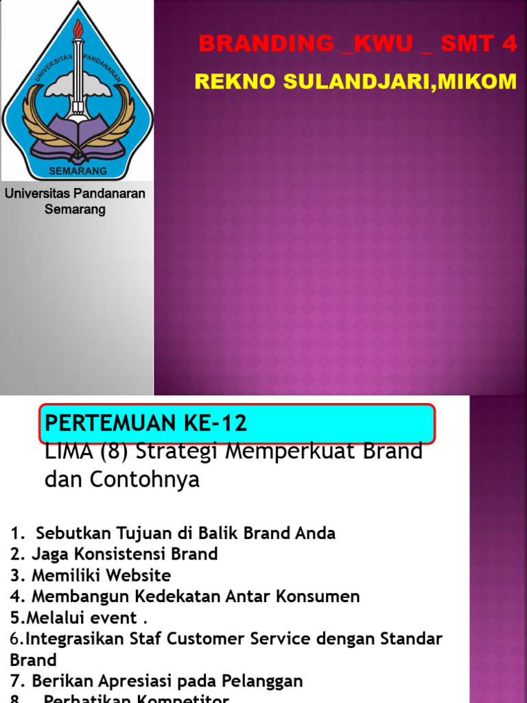 PPT_BRANDING_KWU_SMT 4_PERTEMUAN 12 &13 | PDF