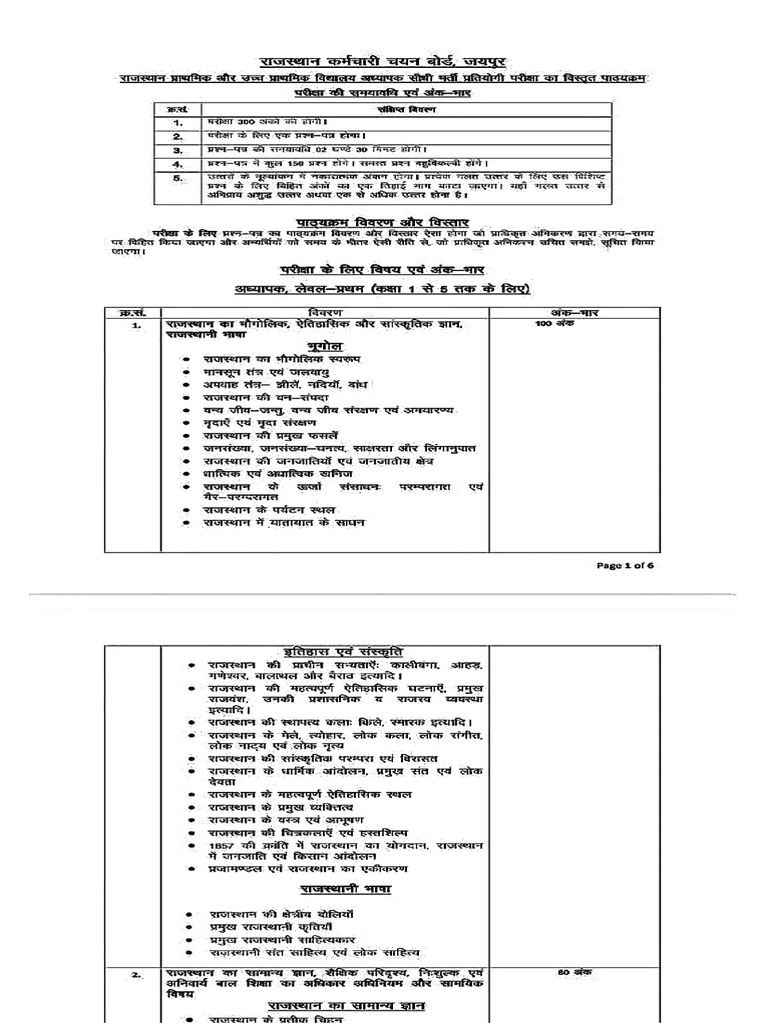 REET Mains 2025 Syllabus Overview | PDF