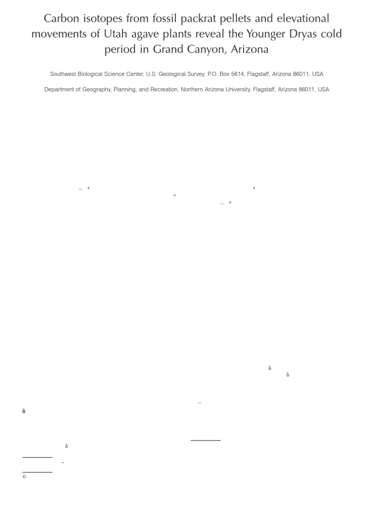 Carbon isotopes from fossil packrat pellets and elevational movements ...