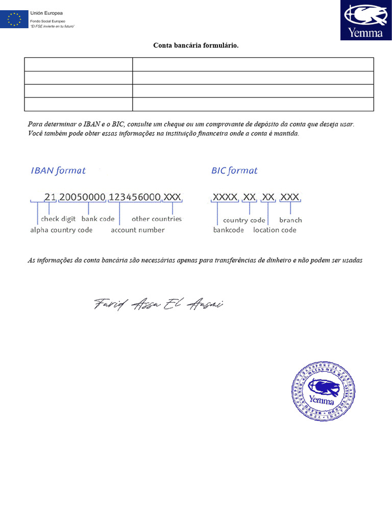 Bank Account Form | PDF