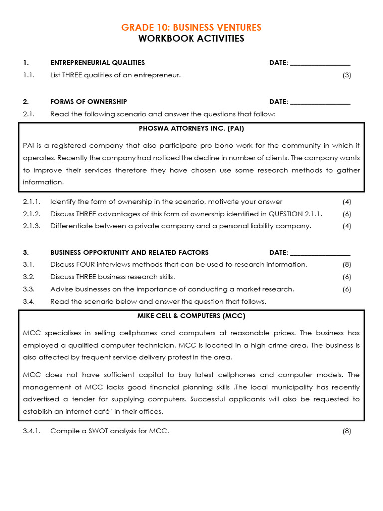 BSTD 10 Ventures Work Sheet 2020 Eng | PDF | Microsoft Power Point | Video